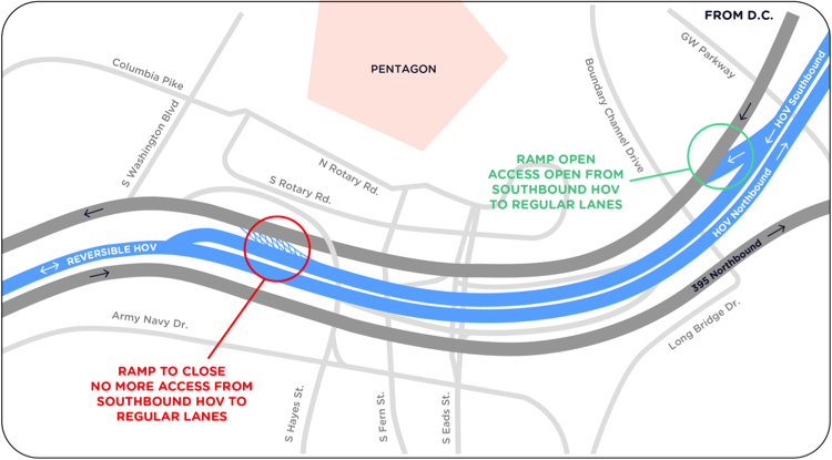 I-395 South HOV Slip-Ramp Near Pentagon to Close | Prince William Living