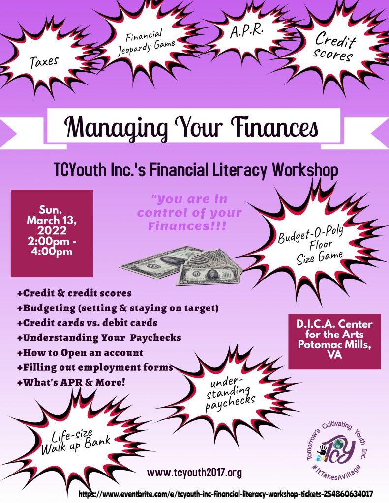 Tomorrow's Cultivating Youth Inc.'s Financial Literacy Workshop ...