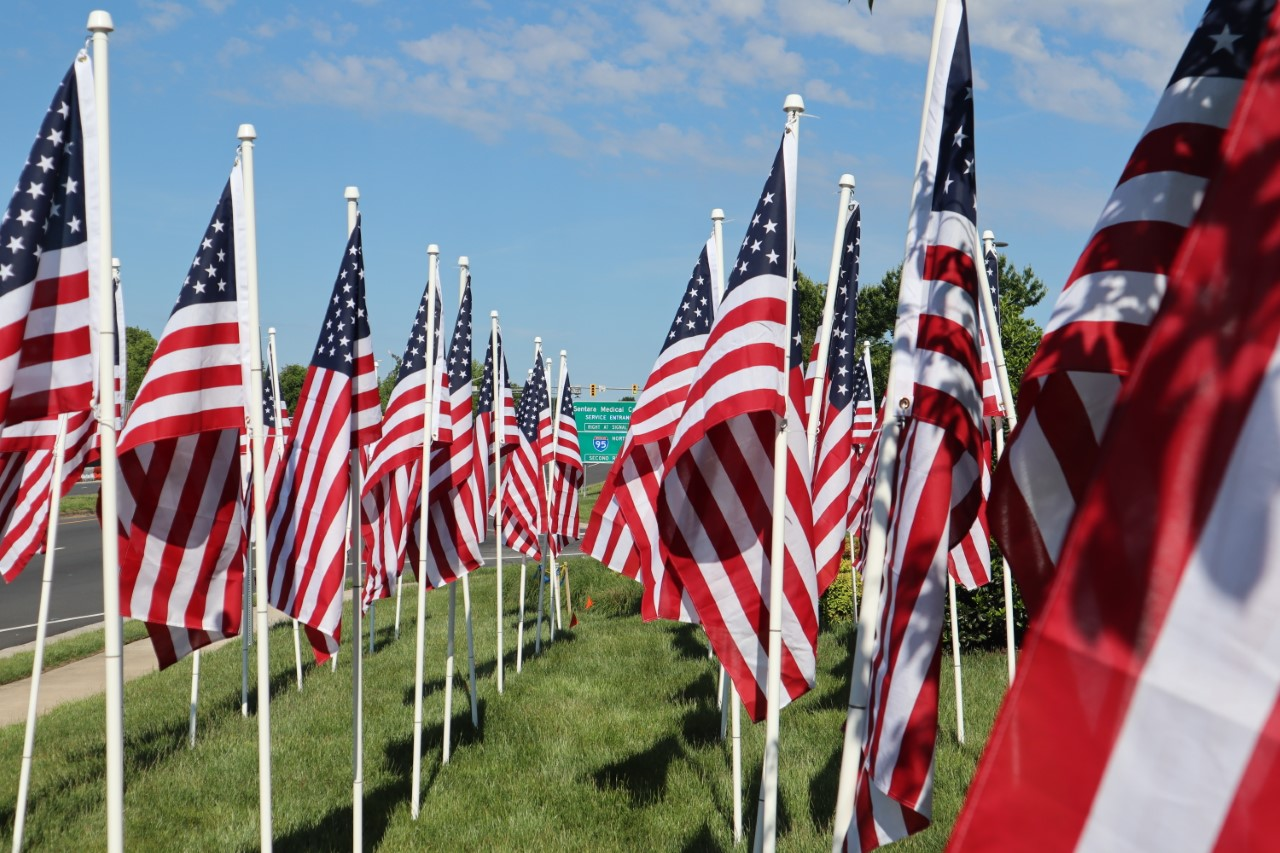 Flags for Heroes on Display Honoring Sentara Staff | Prince William Living