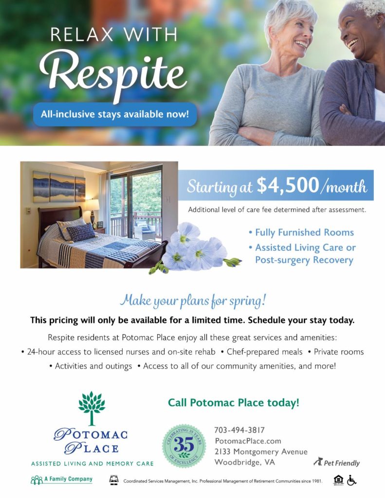 Relax with Respite at Potomac Place | Prince William Living
