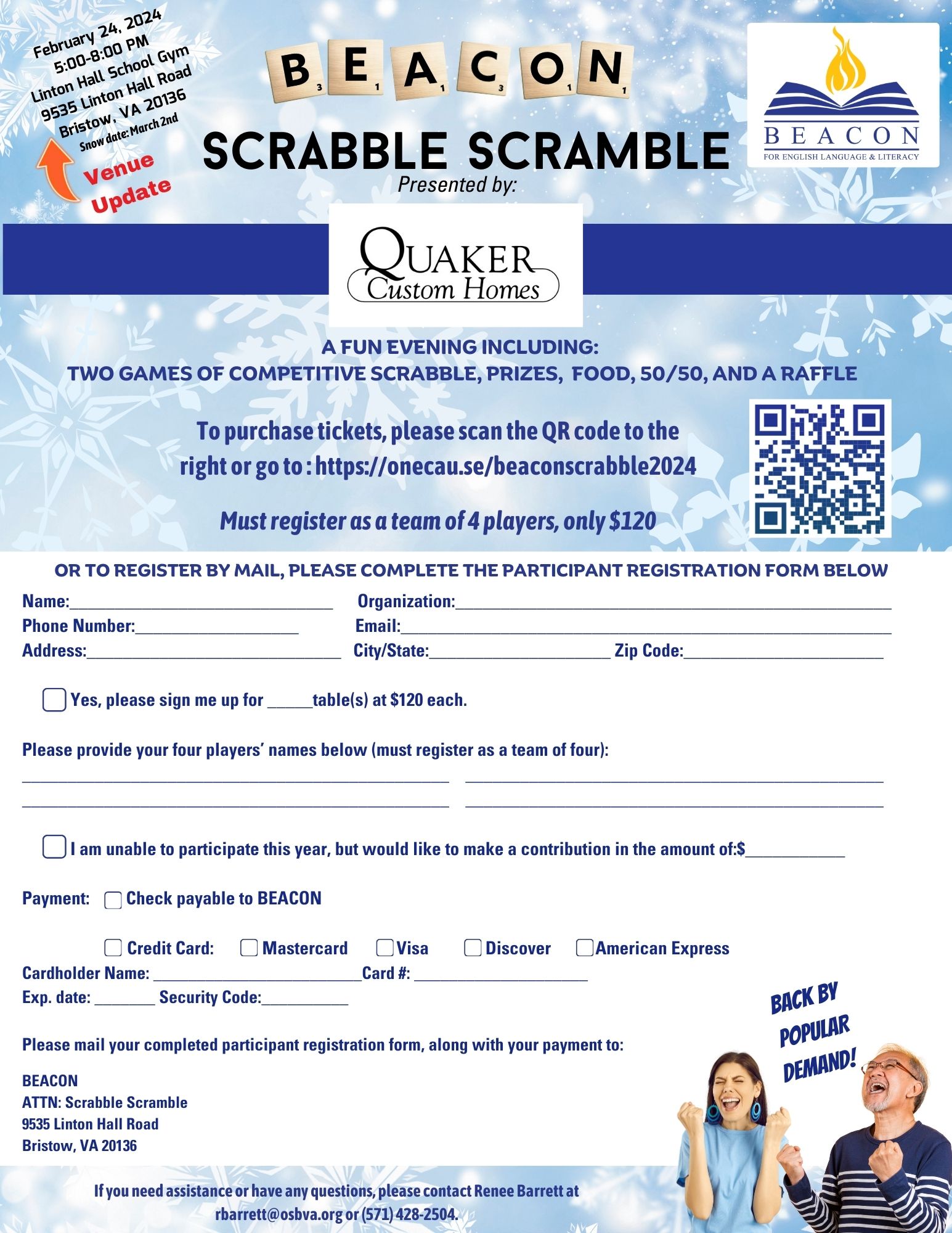 Scrabble® Scramble Tournament Fundraiser | Prince William Living