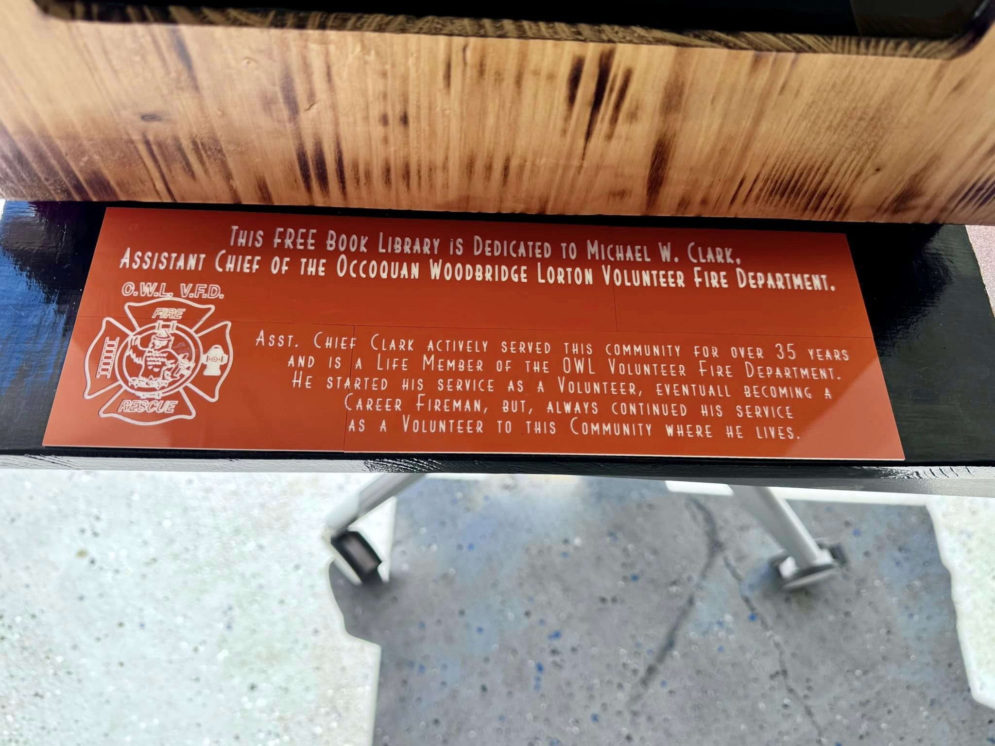 OWL VFD Introduces Little Free Library in Honor of Assistant Chief ...