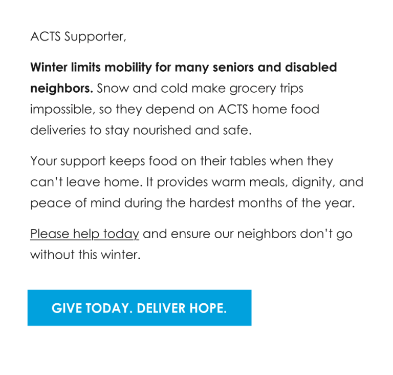 Cold Weather Shouldn’t Stop Access to Food | Prince William Living