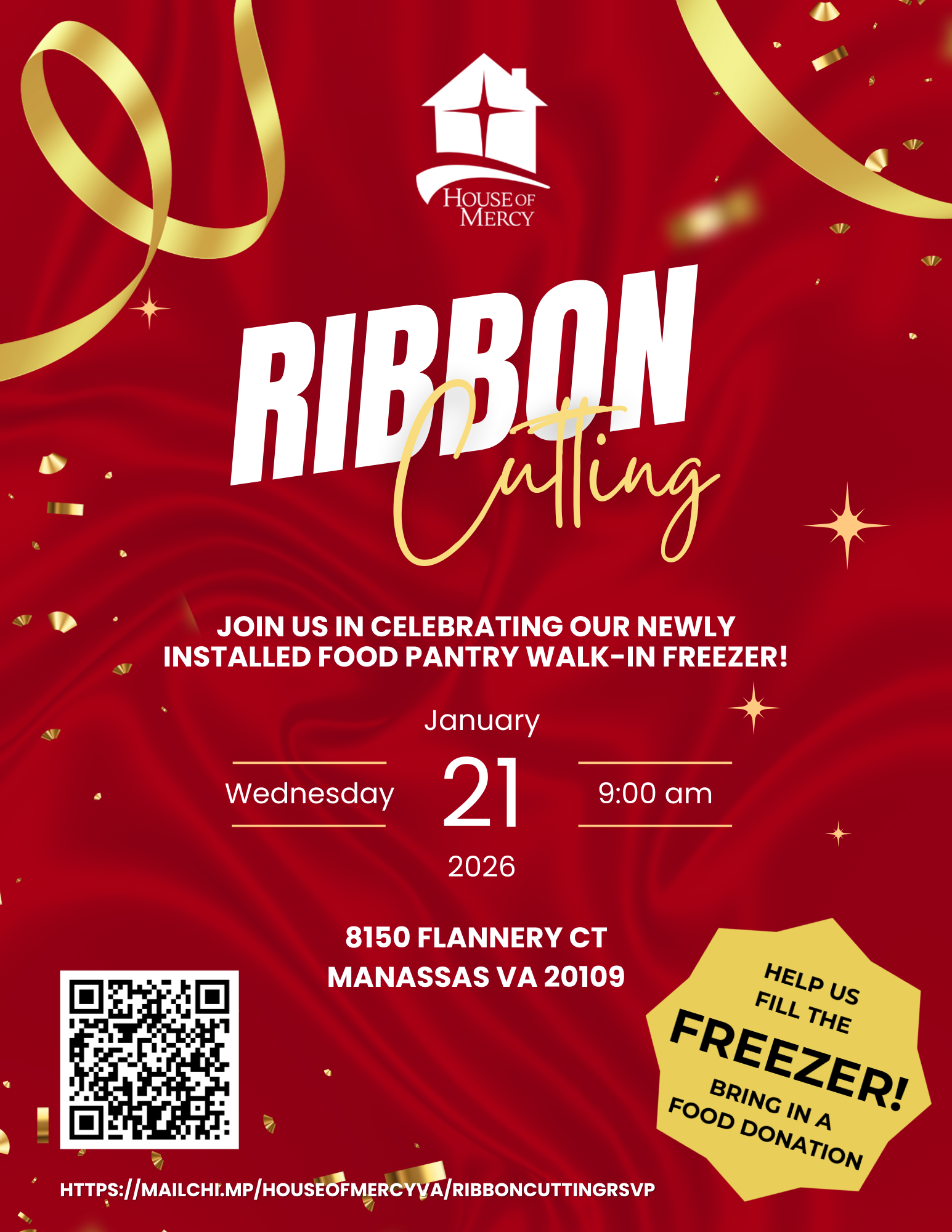 House of Mercy Has A New Freezer | Prince William Living